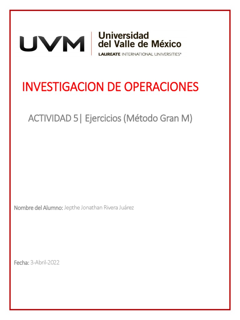Actividad 5 JRJ Ejercicios Método Gran M | PDF | Nutrición | Dieta y nutrición