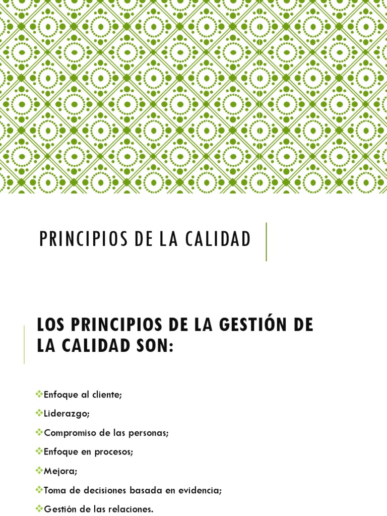 1.1 Principios de La Calidad - Enfoque Al Cliente y Liderazgo | PDF | Calidad (comercial) | Cliente