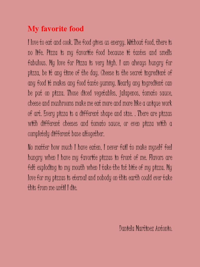 My Favorite Food | PDF