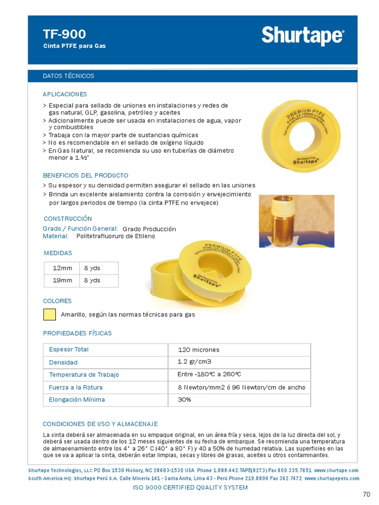 Hoja-Tecnica-Cinta Teflon | PDF