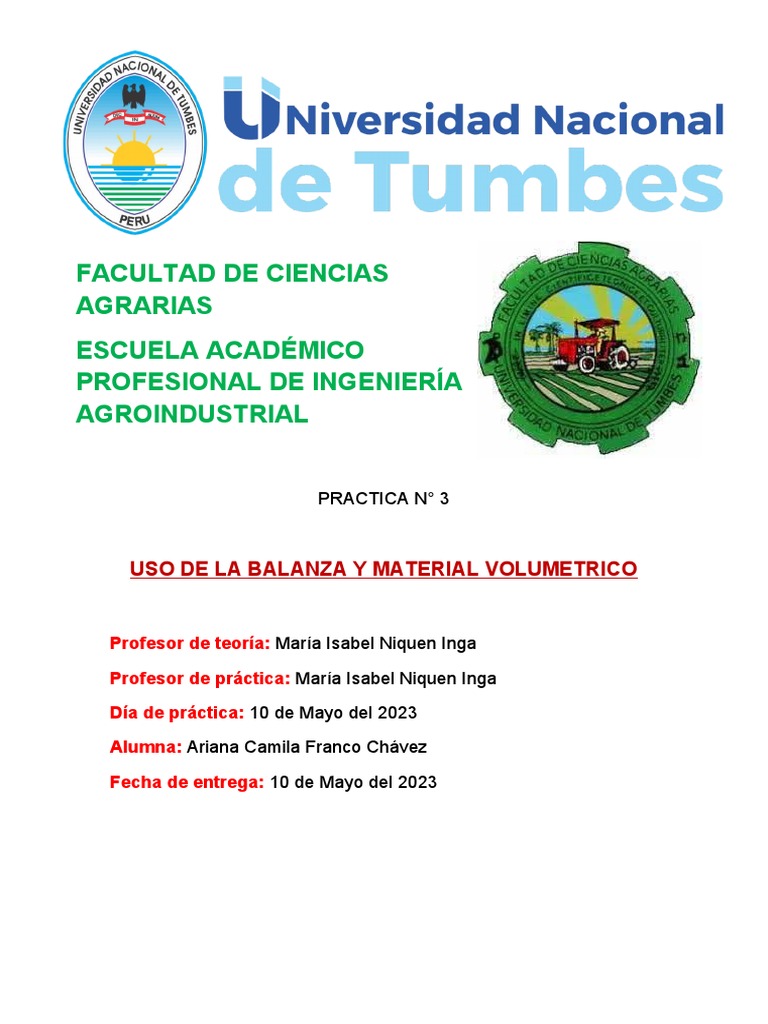 Uso de Balanza y Material Volumetrico | PDF | Pascal (Unidad) | Celsius