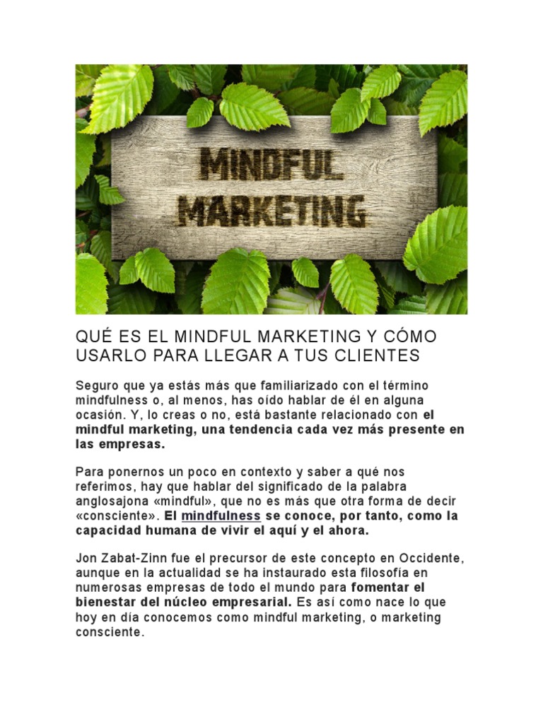 Mindful Marketing | PDF
