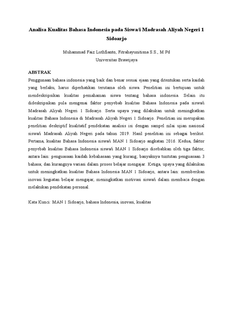 Artikel Ilmiah M Faiz Luth | PDF