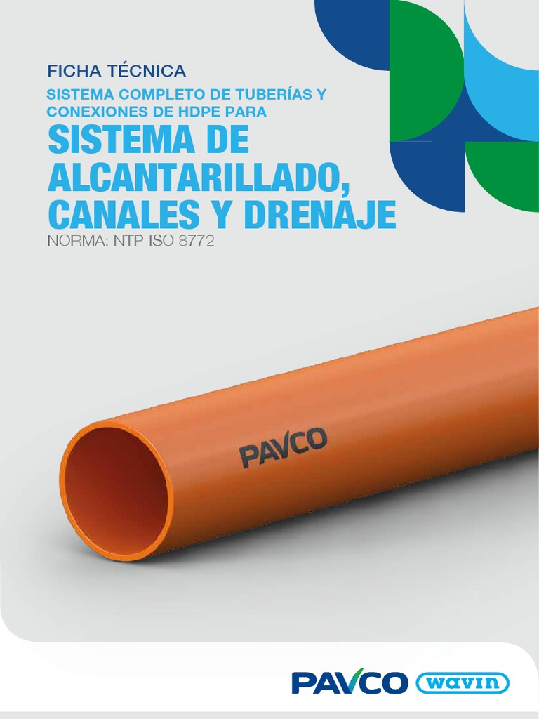 Tuberías HDPE para Alcantarillado NTP ISO 8772 | PDF | Procesos ...