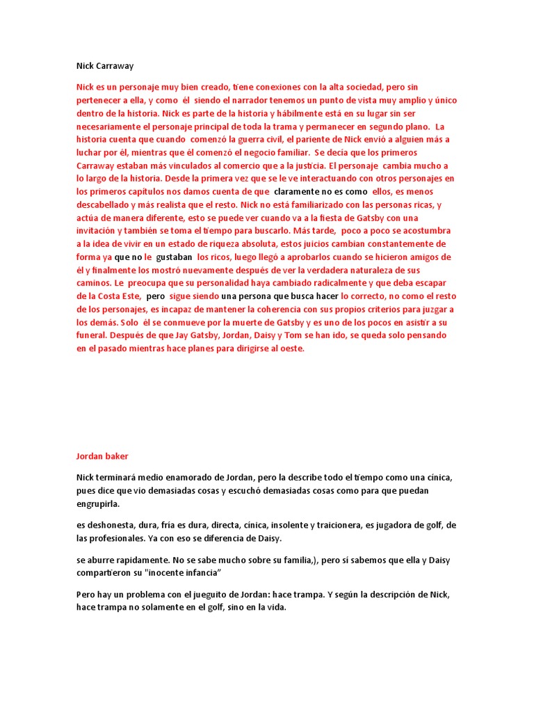 Nick Carraway Español MRB | PDF