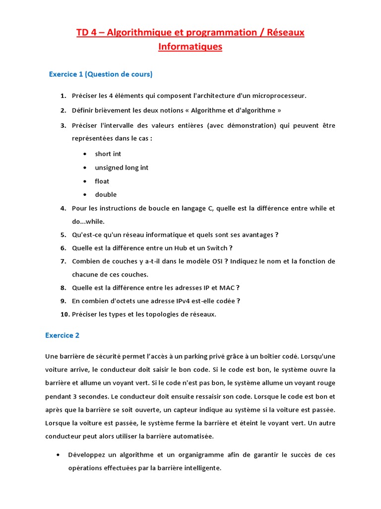 td4 Resau | PDF