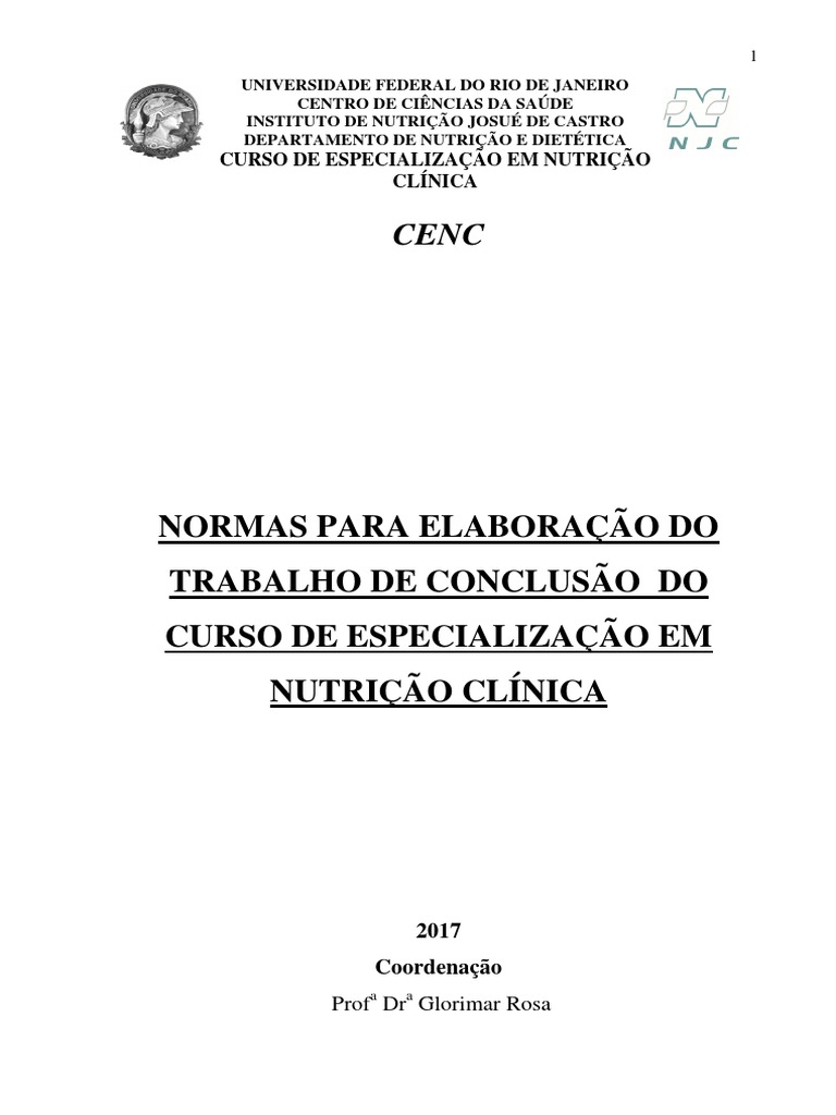 Normas para Elaboração de Monografia CENC | PDF