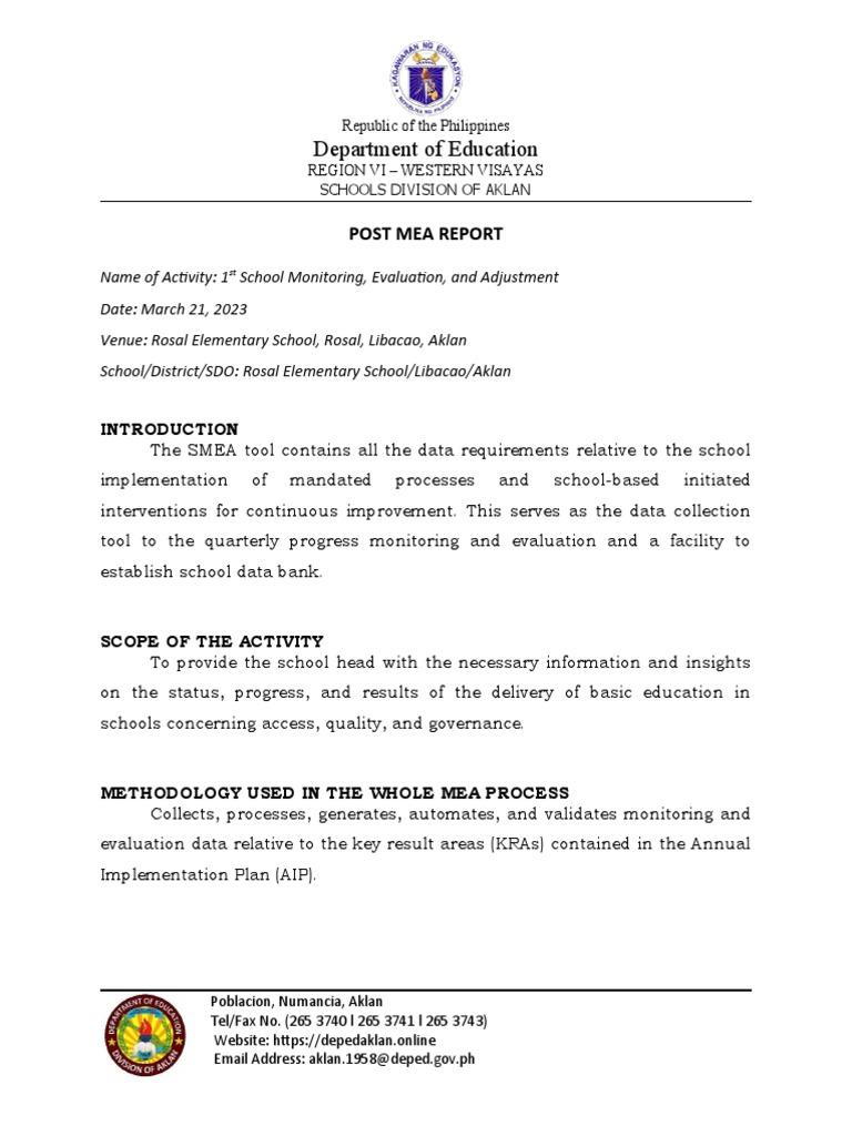 Maytaraw PS Q1 POST MEA Report Template | PDF | Business