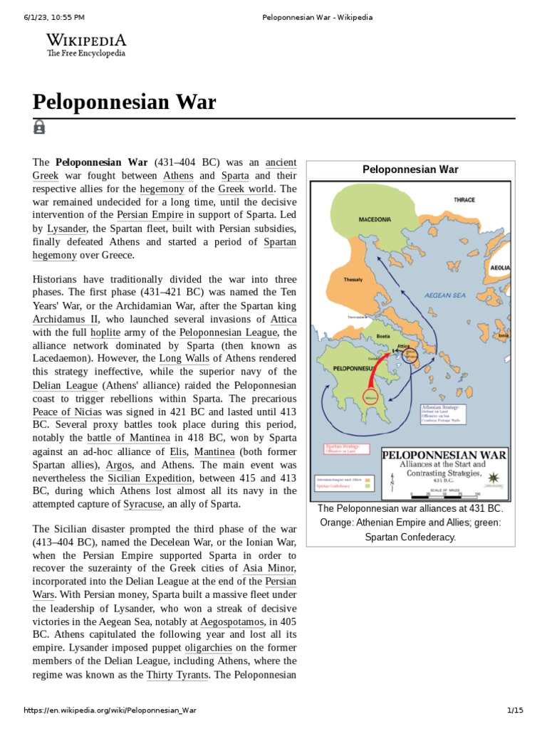 Peloponnesian War Overview and Impact | PDF | History