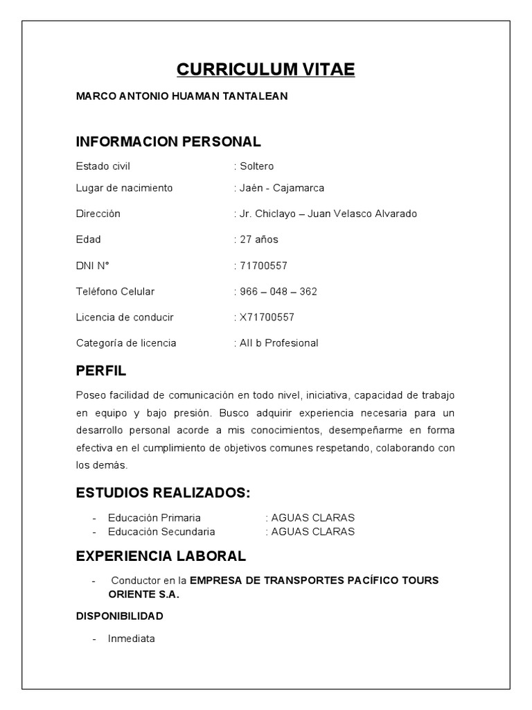 Curriculum Vitae Carlos Perales | PDF