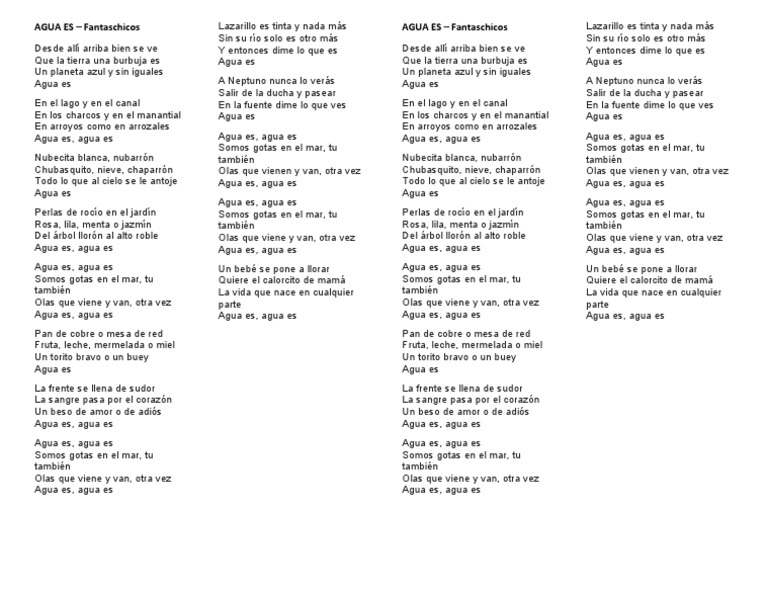 Cancion Agua Es | PDF