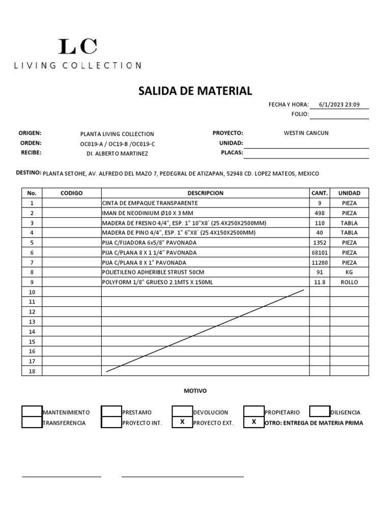 Formato Requisicion de Material RCI-001 | PDF | Tornillo | Materiales