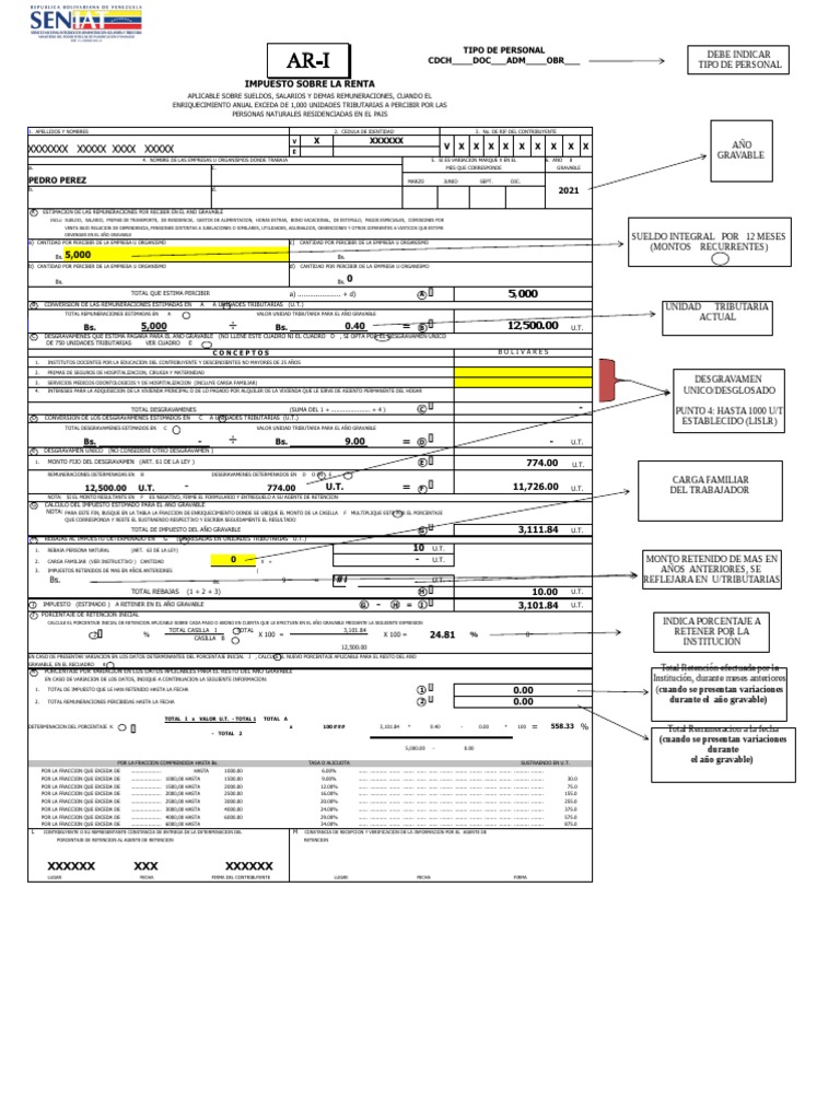 Como Llenar El Ari | PDF | Porcentaje | Economias