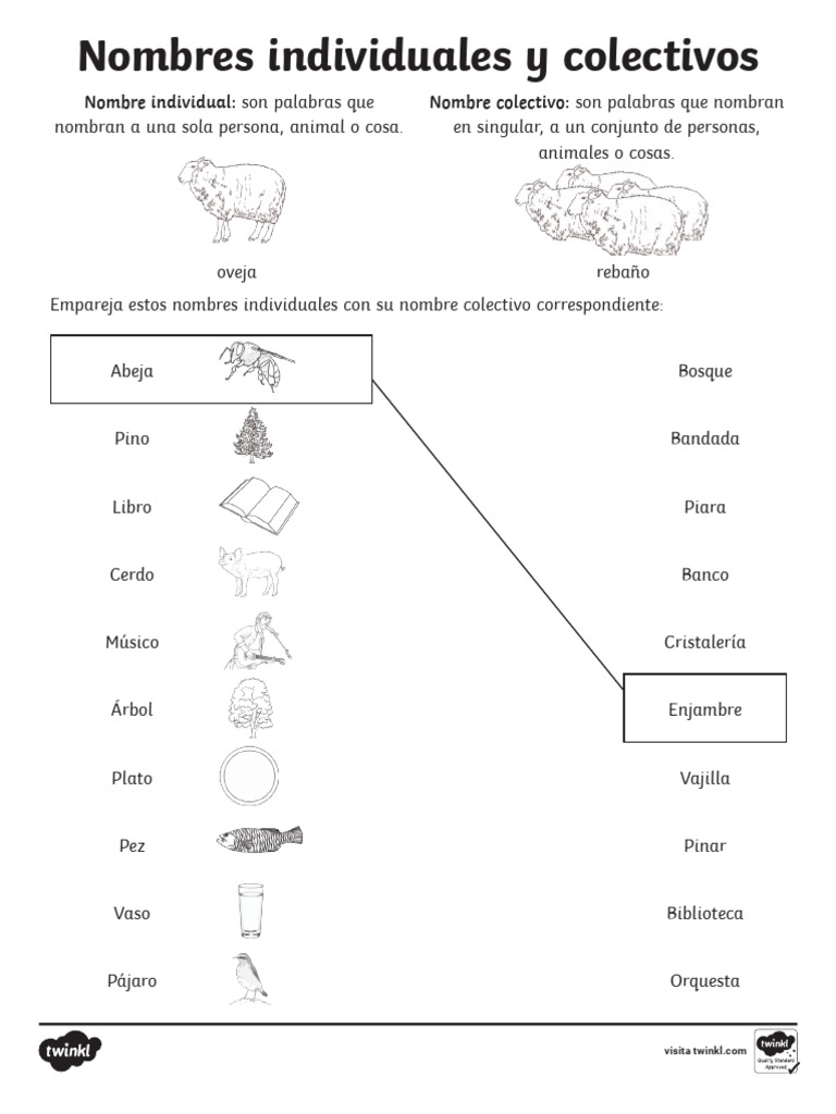 Nombres Individuales y Colectivos | PDF