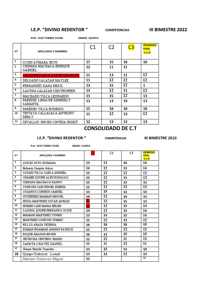 Consolidado de C | PDF