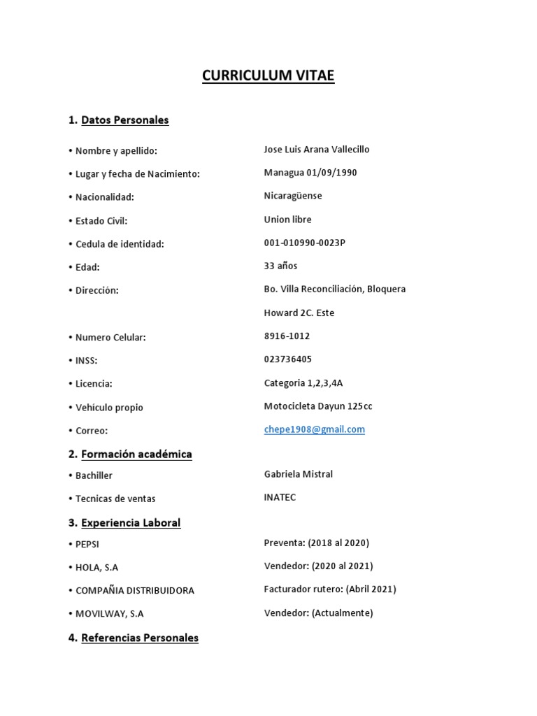 Currículum de José Luis PDF | PDF