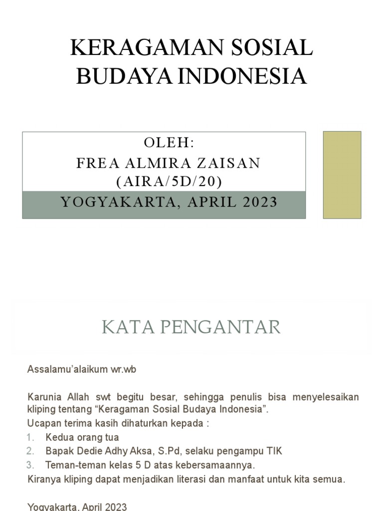 Keragaman Sosial Budaya Indonesia | PDF