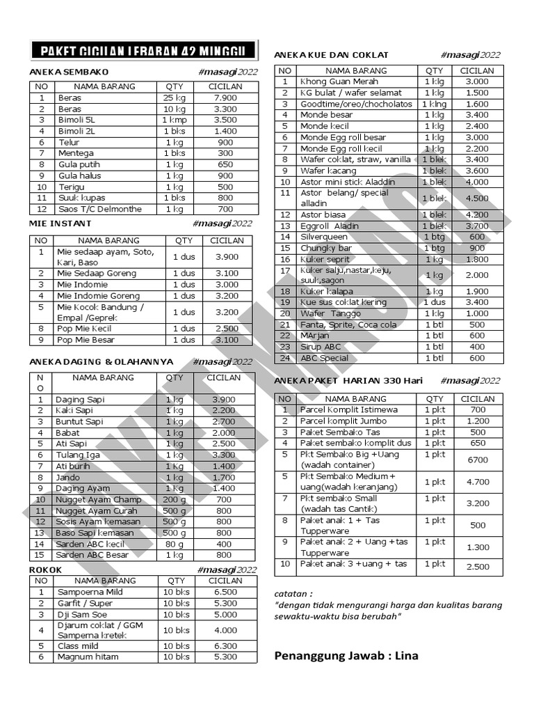 Paket Lebaran 2022 Normal | PDF