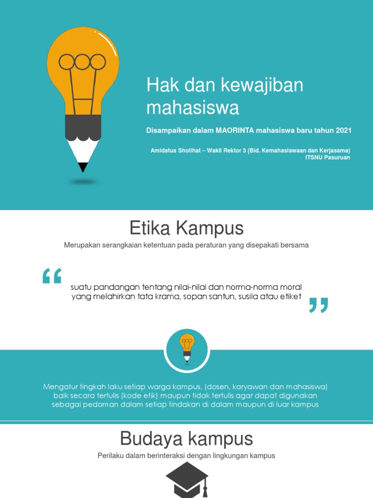 Hak Dan Kewajiban Mahasiswa 06092021 | PDF