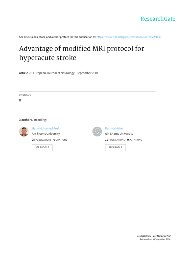 Advantage of Modified MRI Protocol For H | PDF | Dementia | Alzheimer's ...