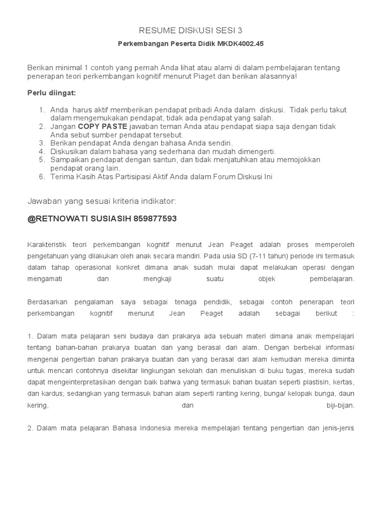 Resume Diskusi Sesi 3 PPD MKDK4002.45 | PDF | Sains & Matematika