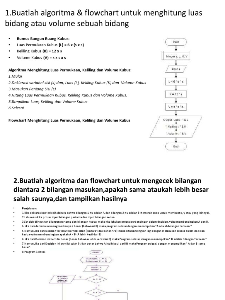 Tugas Algoritma Flowchart | PDF | Metode & Bahan Ajar