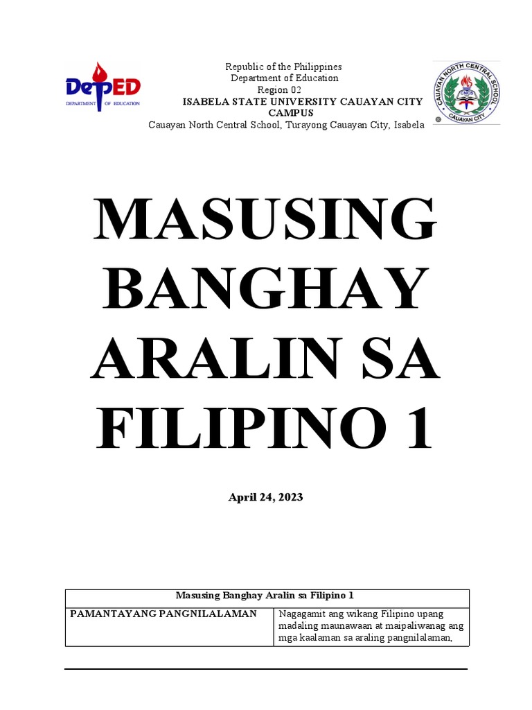 4th Quarter Week 1 Filipino | PDF