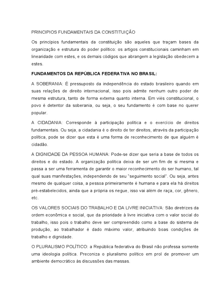 PRINCIPIOS FUNDAMENTAIS DA CONSTITUIÇÃO - Anotações | PDF | Federação ... PRINCIPIOS FUNDAMENTAIS DA CONSTITUIÇÃO - Anotações | PDF | Federação ...
