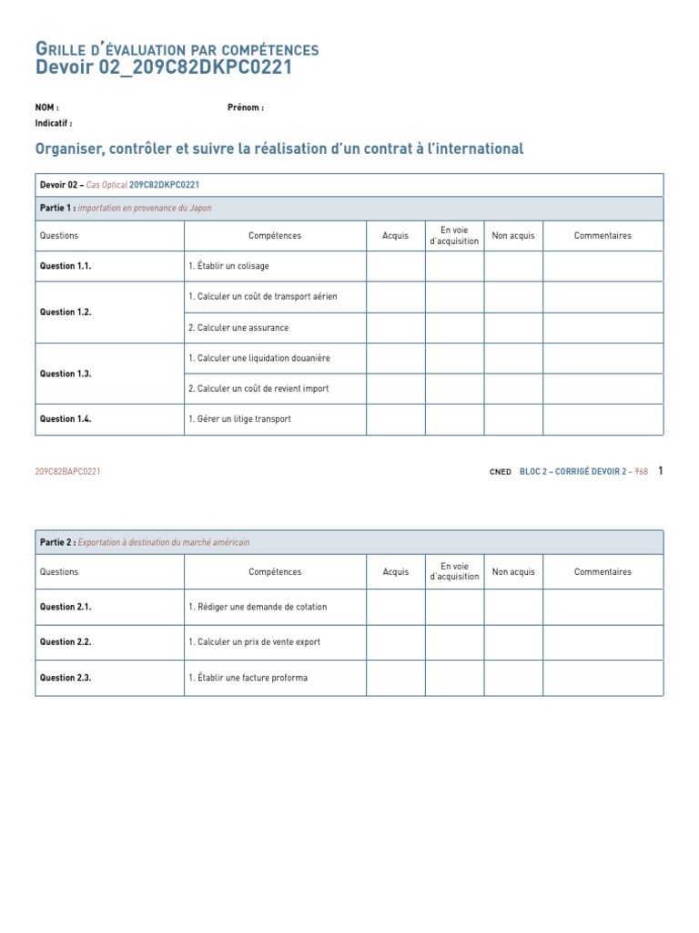 209C82BAPC0221 Bloc2 Dev02 GrilleEval | PDF | Technologie et ingénierie