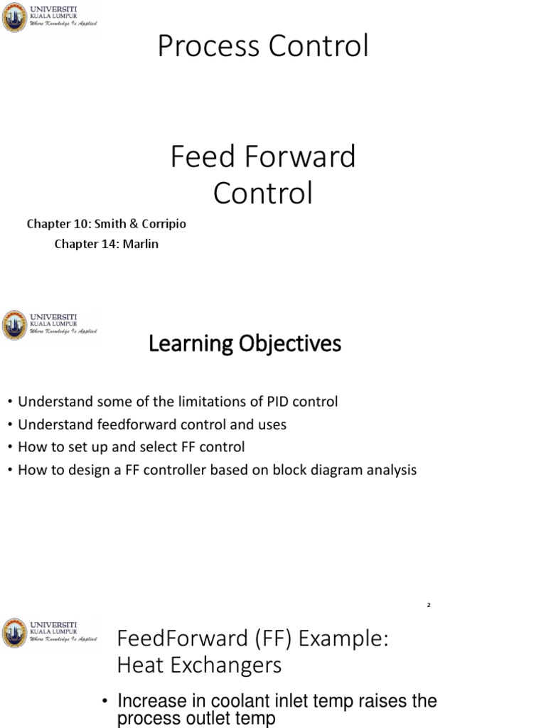 Lecture 6 - Feed Forward and Ratio Control | PDF | Control Theory | Feedback