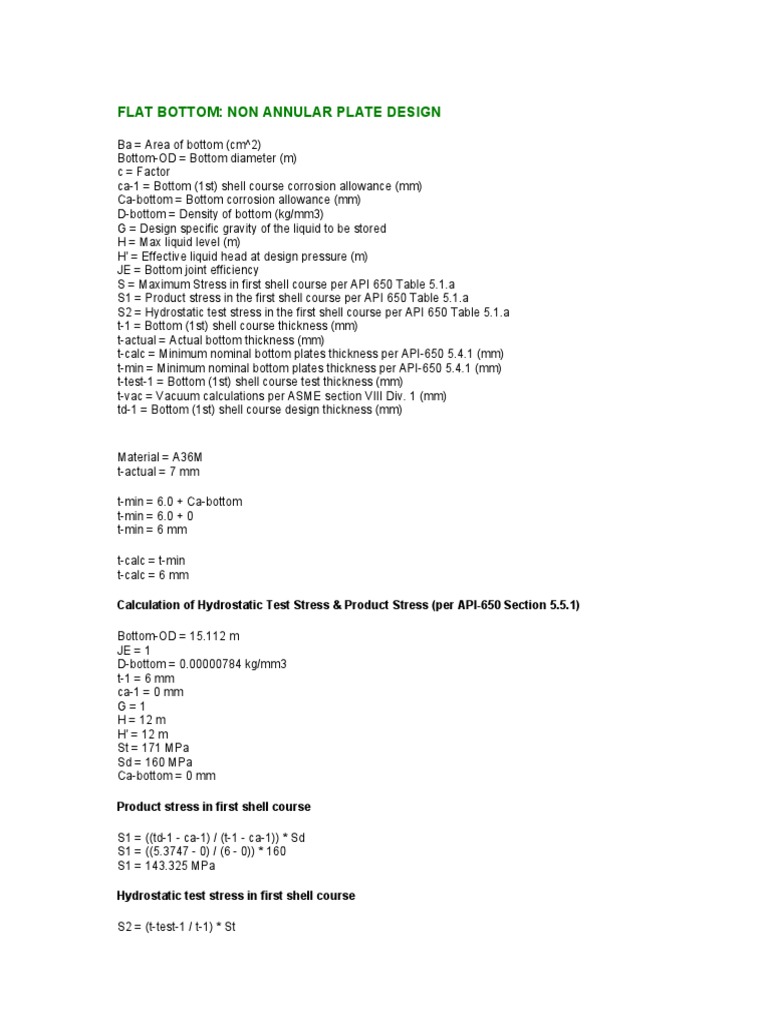 Tank Annular Plate Design | PDF