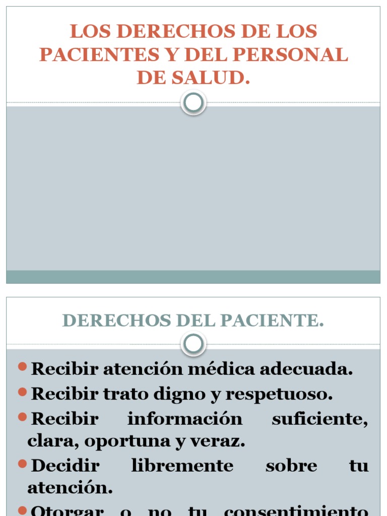 Los Derechos de Los Pacientes y Del Personal de Salud | PDF