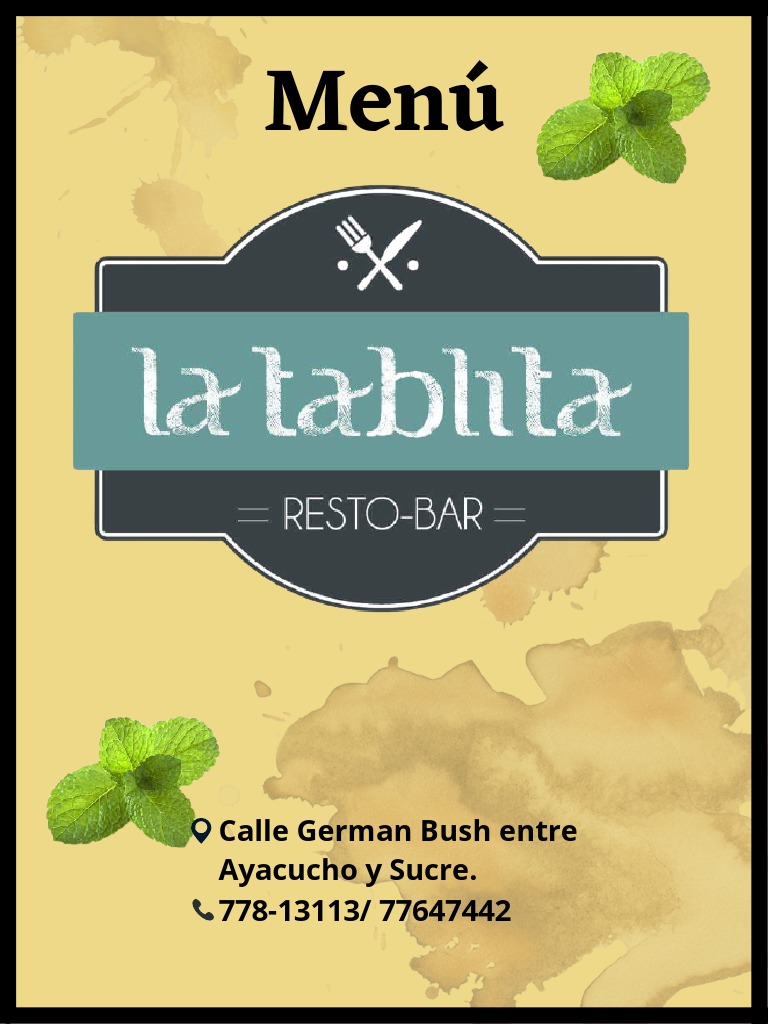 Menu La Tablita (1) - 1 | PDF | Parilla | Cocinando