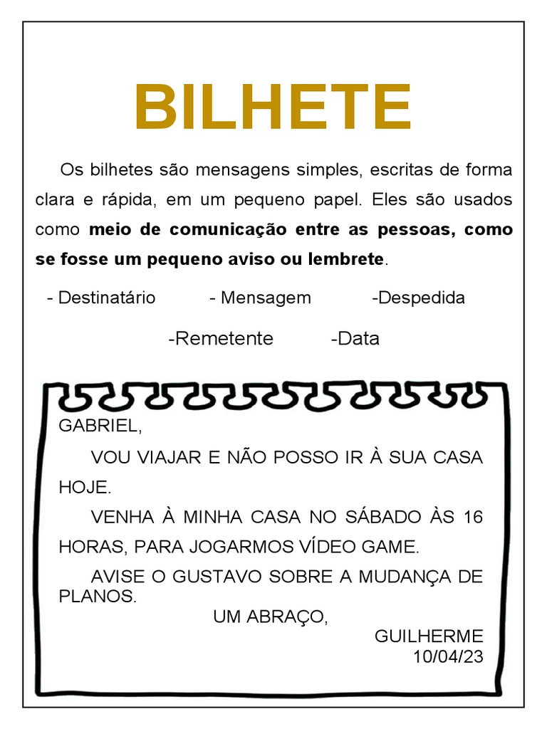Cartaz Bilhete | PDF
