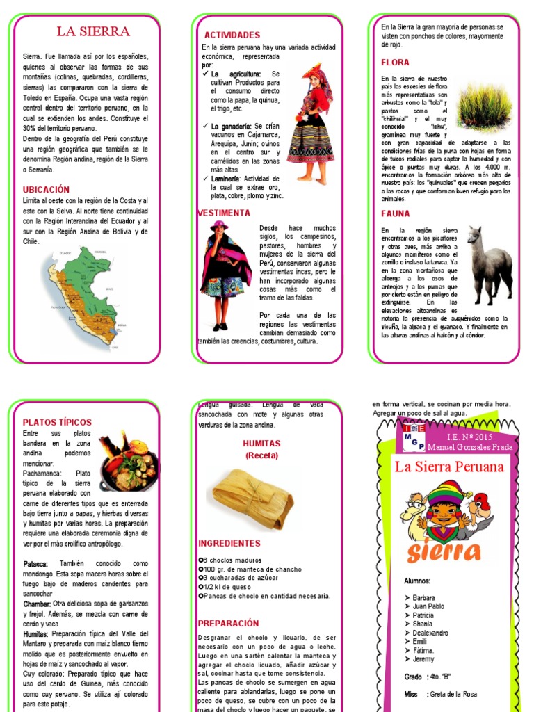 Triptico - LA SIERRA | PDF