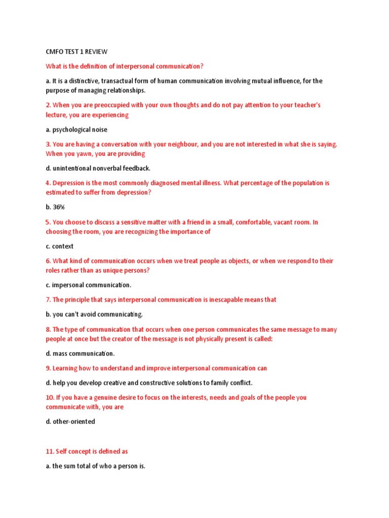 CMFO Test 1 Revised | PDF