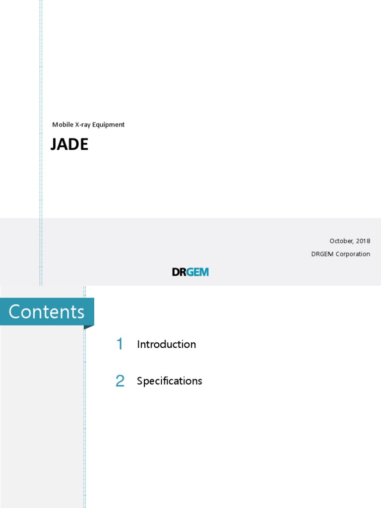 (DRGEM) JADE Series Mobile X-Ray Equipment | PDF | Mains Electricity ...