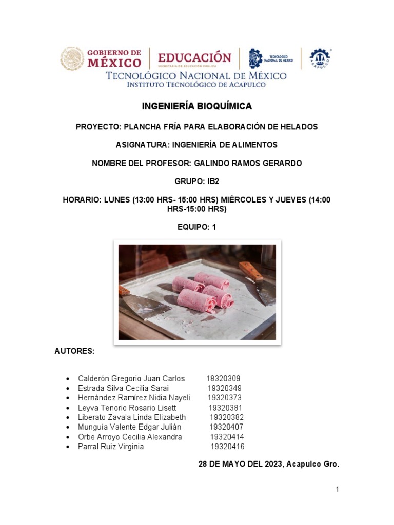 Plancha Fría para Helados: Proyecto de Ingeniería | PDF | Presión ...