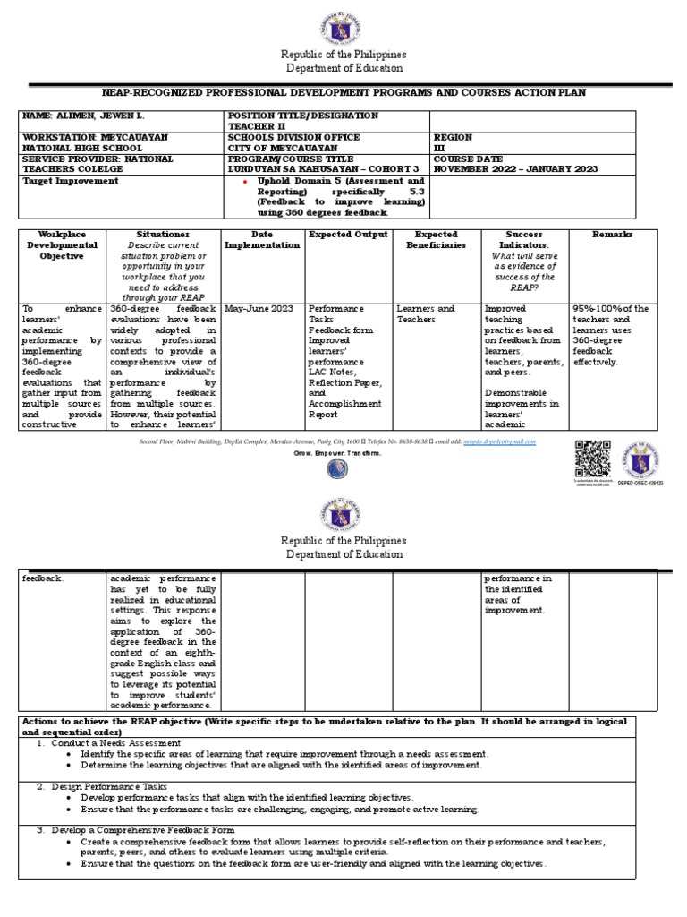 Neap Jewen Edited | PDF | Educational Assessment | Learning