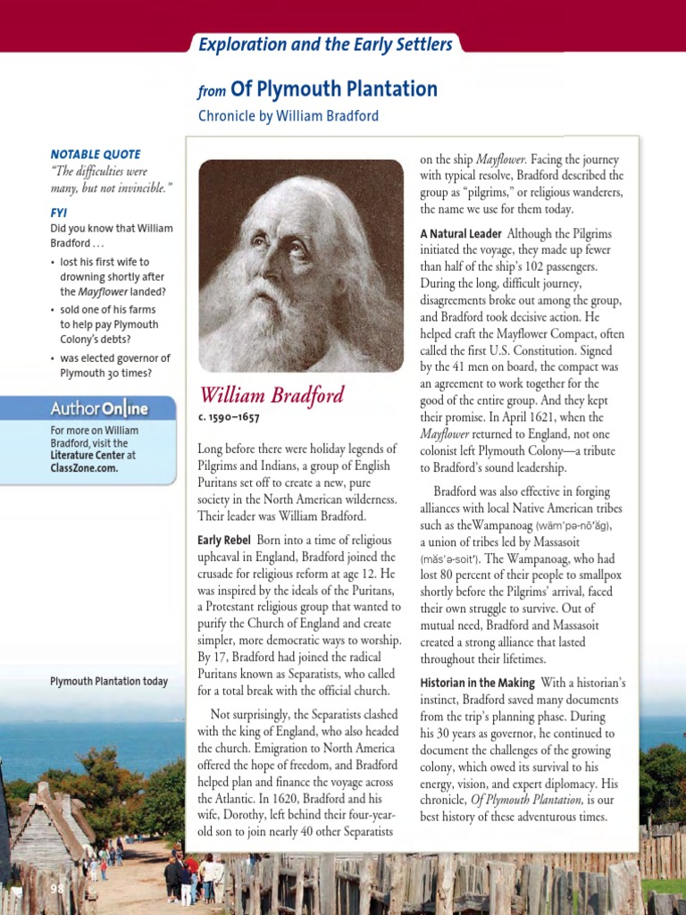 Of Plymouth Plantation | PDF | Plymouth Colony