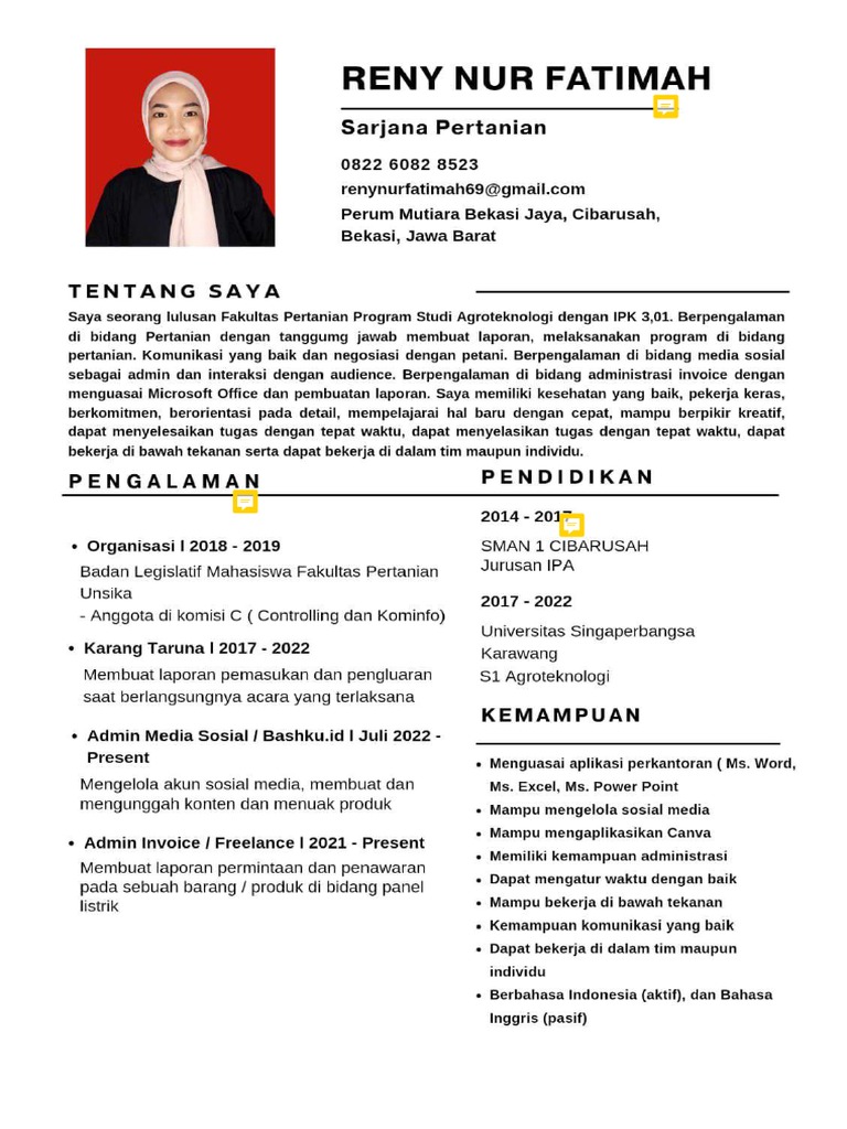 CV Reny Nur Fatimah | PDF