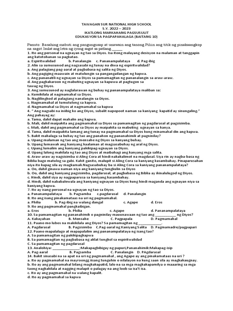 Esp 10 3RD Quarter | PDF