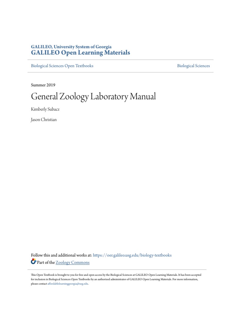 General Zoology Lab Manual | PDF | Fish | Mollusca