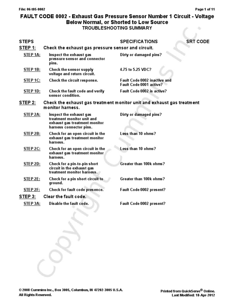 06-t05-0002 Exhaust Gas Pressure Sensor Number 1 Circuit | PDF | Home ...