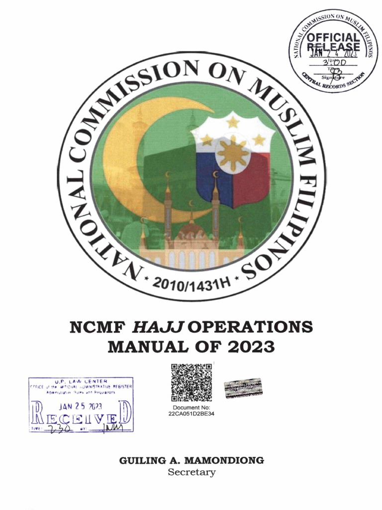 NCMF Hajj Operations Manual of 2023 1 | PDF