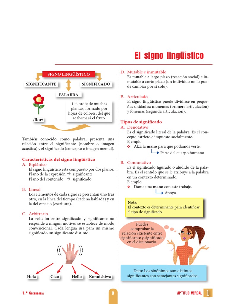 El Signo Lingüístico: D. Mutable e Inmutable | PDF | Palabra | Lingüística