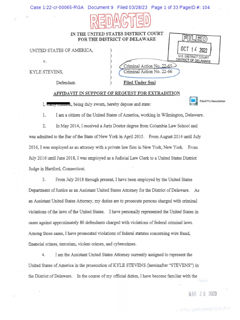 USA v Stevens Affidavit Statement of Facts | PDF | Legal Procedure ...