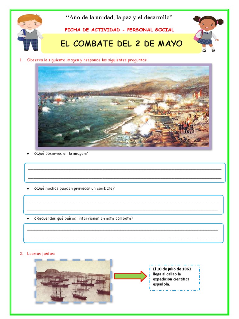 Ficha-Fecha Cívica-El Combate Del 2 de Mayo | PDF | Conflictos | Guerra Naval