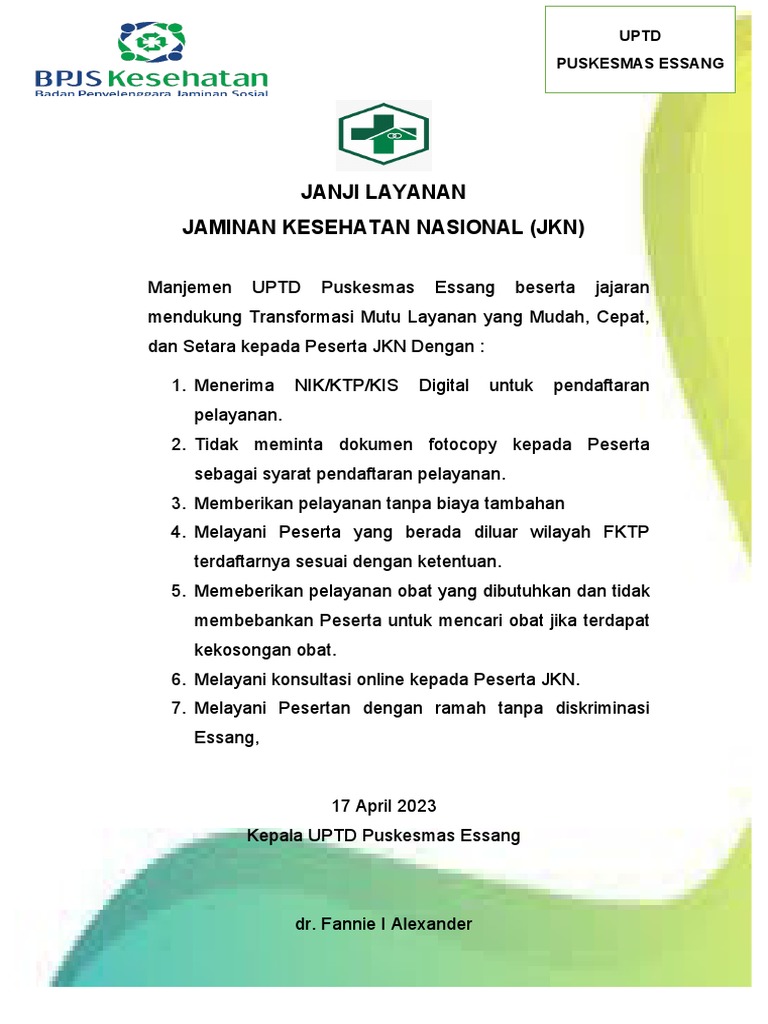 Janji Layanan | PDF