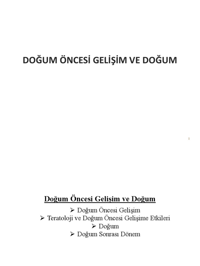 Dogumoncesi Gelisim Ve Dogum | PDF